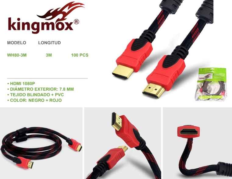 KINGMOX WH80-3M - CABLE DE HDMI 14+1 A H - Loltec Panamá - Venta de ...